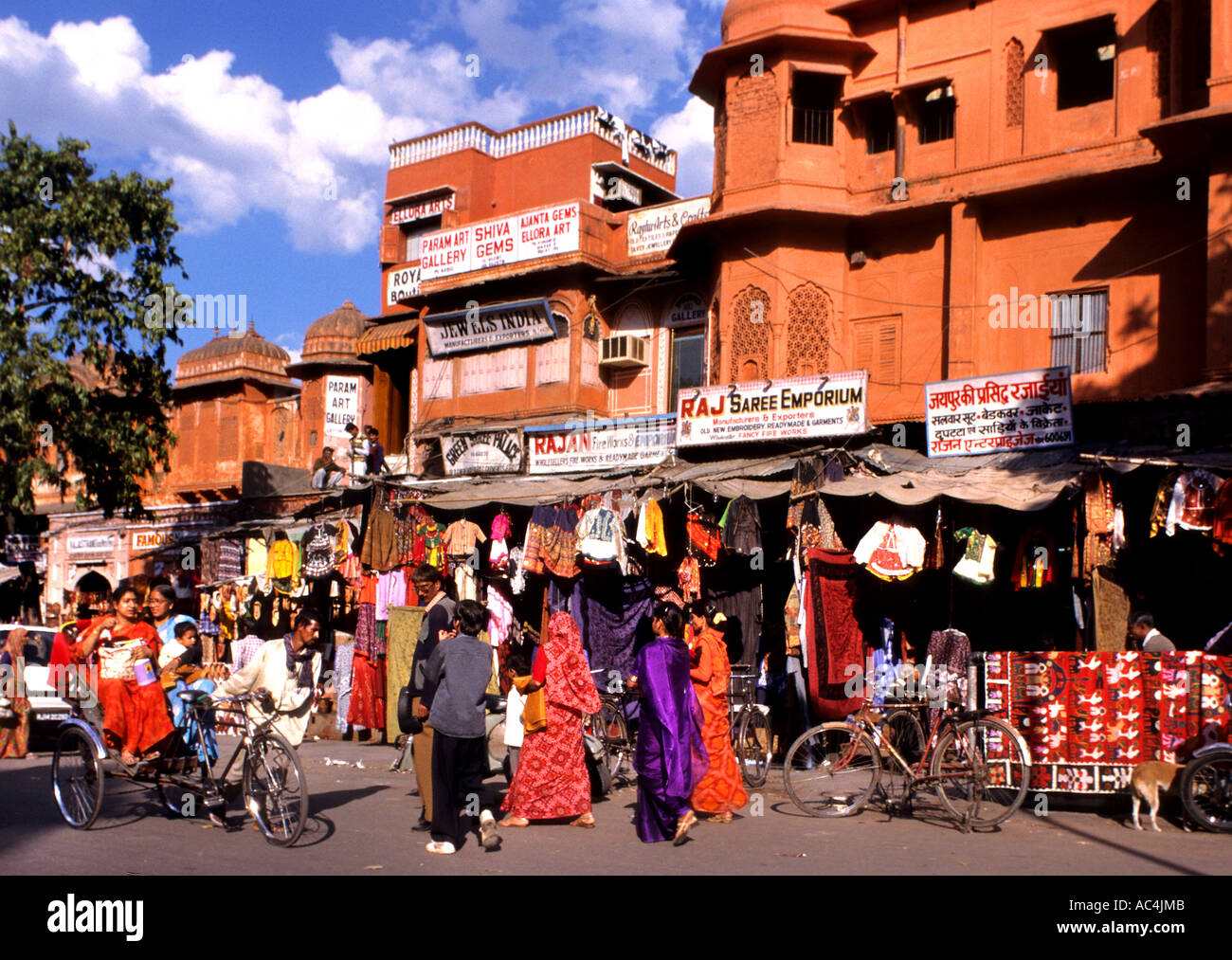 India Rajasthan Jaipur Asia Bazaar Market Trader Shops Stock Photo - Alamy