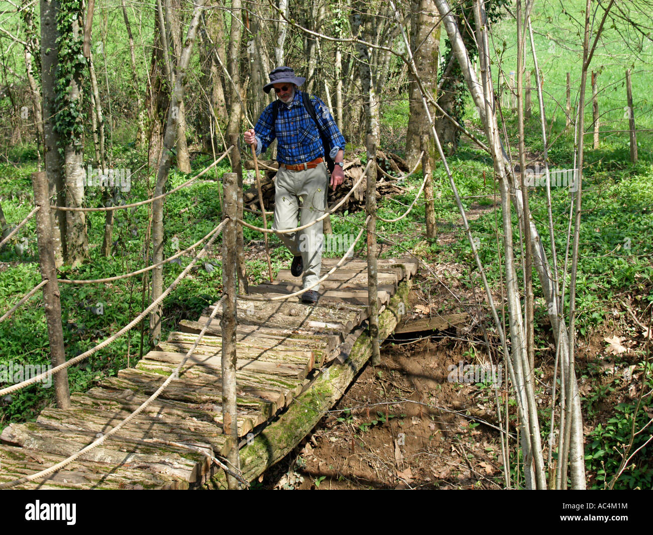 MR middle aged man making tracking hiking in the nature Stock Photo - Alamy