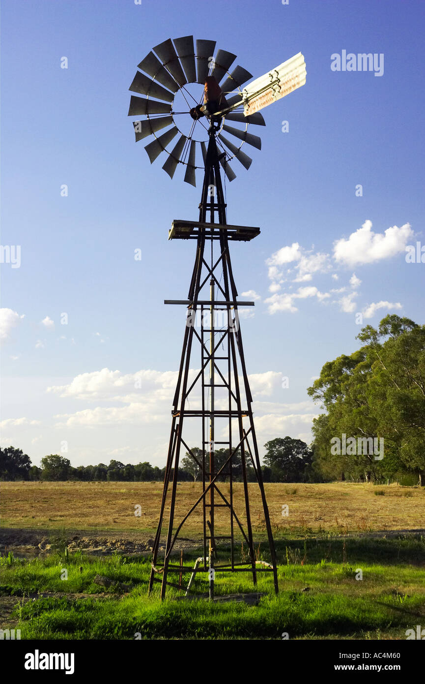 Windmill near Hume Highway Victoria Australia Stock Photo - Alamy
