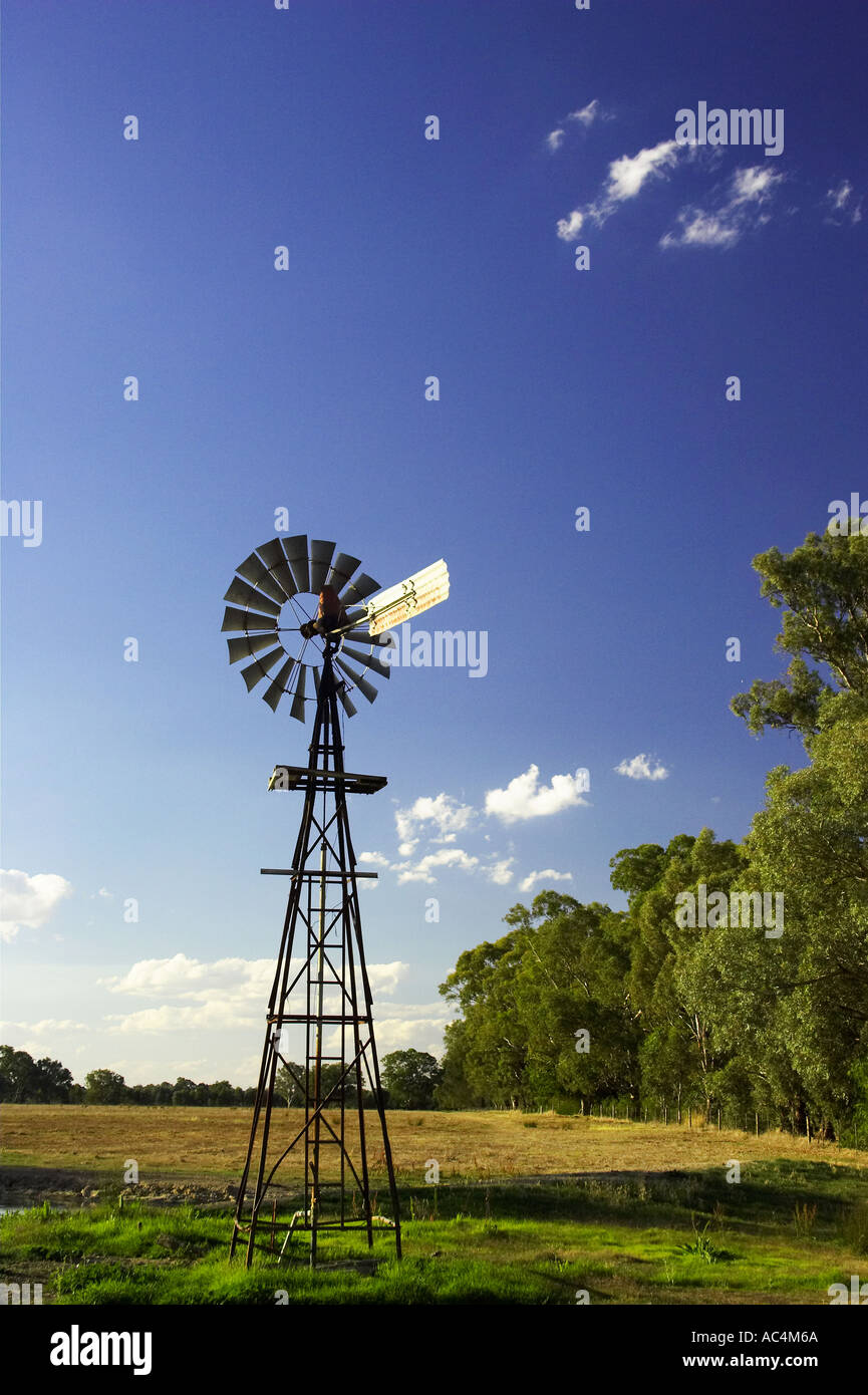 Windmill near Hume Highway Victoria Australia Stock Photo - Alamy