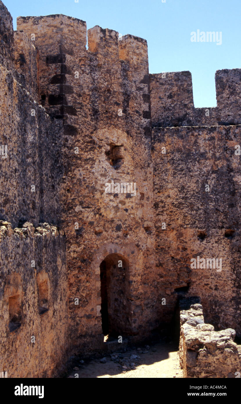 THE VENETIAN FORT AT FRANGOKASTELLO CRETE GREEK ISLAND EUROPE Stock ...