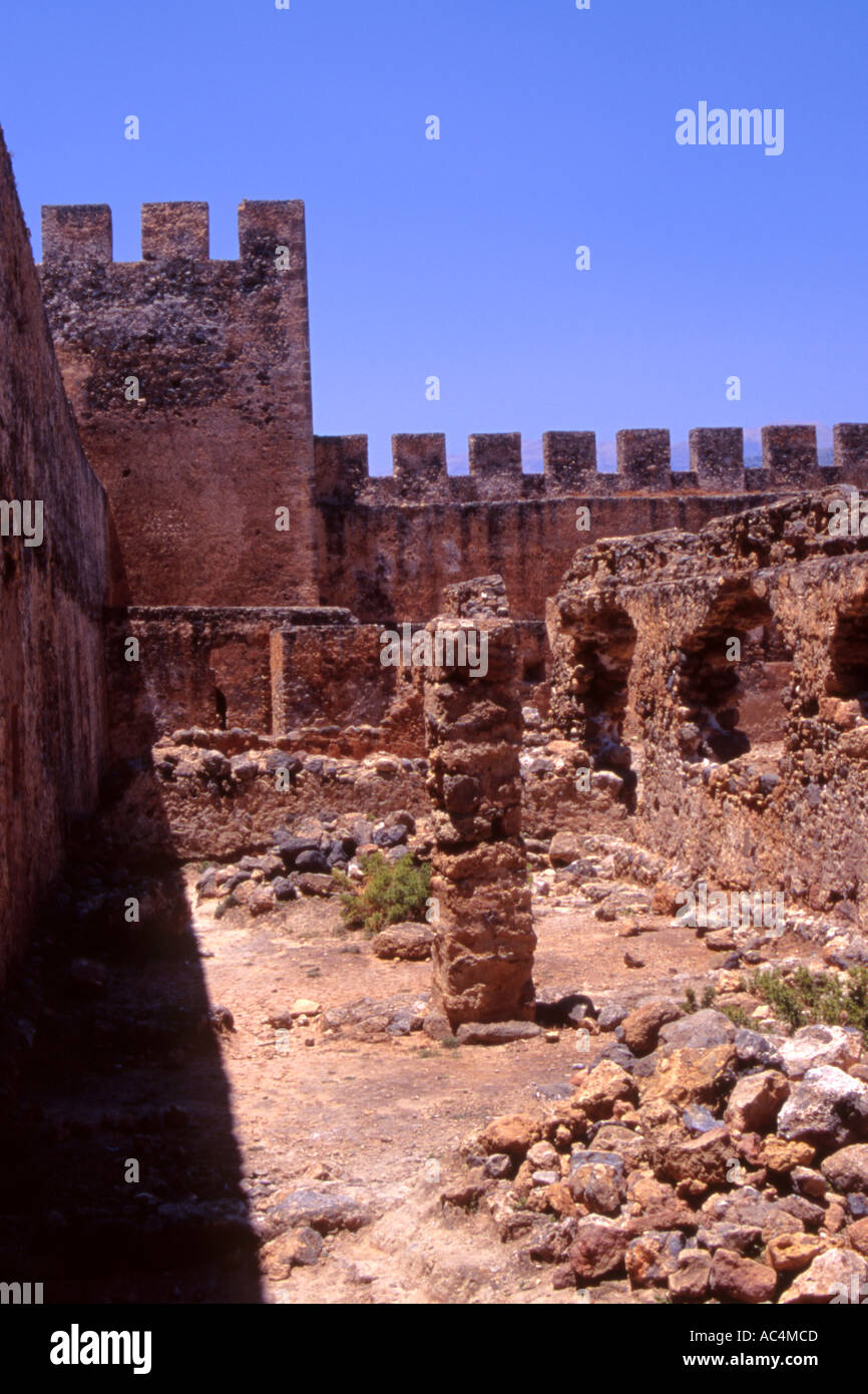 THE VENETIAN FORT AT FRANGOKASTELLO CRETE GREEK ISLAND EUROPE Stock ...