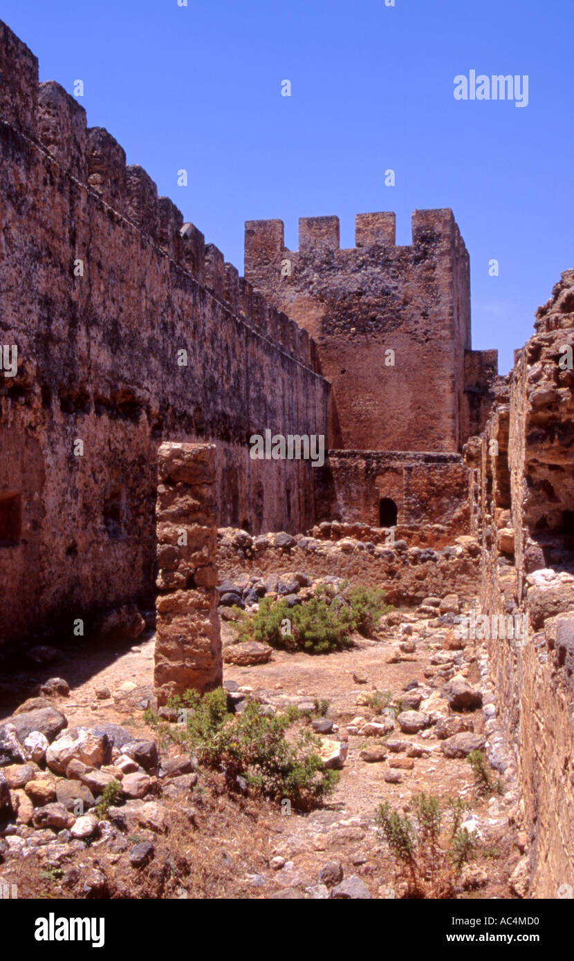 THE VENETIAN FORT AT FRANGOKASTELLO CRETE GREEK ISLAND EUROPE Stock ...