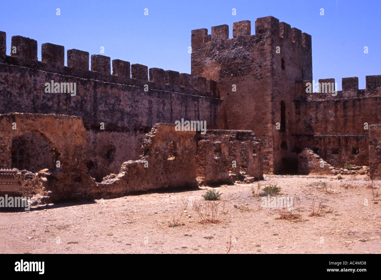 THE VENETIAN FORT AT FRANGOKASTELLO CRETE GREEK ISLAND EUROPE Stock ...