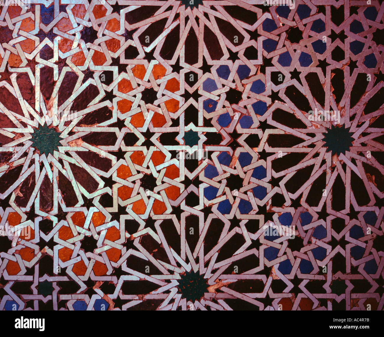 Islamic tiled wall in the Saadian tombs Marrakech Morocco Stock Photo ...