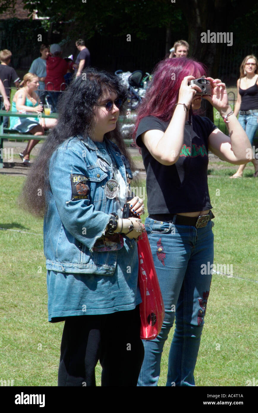 Spectators at Beech road carnival music festival Chorlton Manchester ...