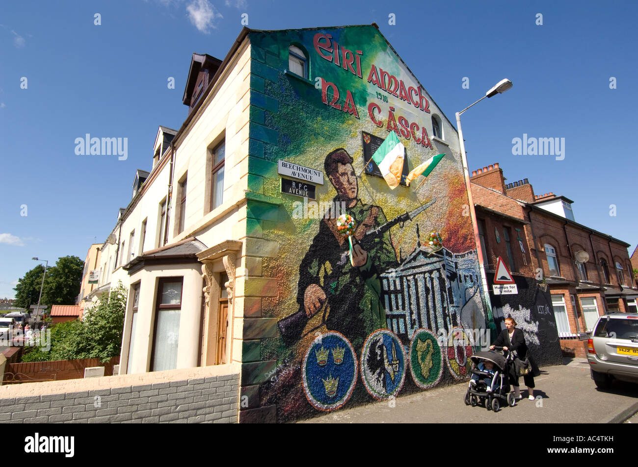 Republican murals Falls Road Belfast Stock Photo - Alamy