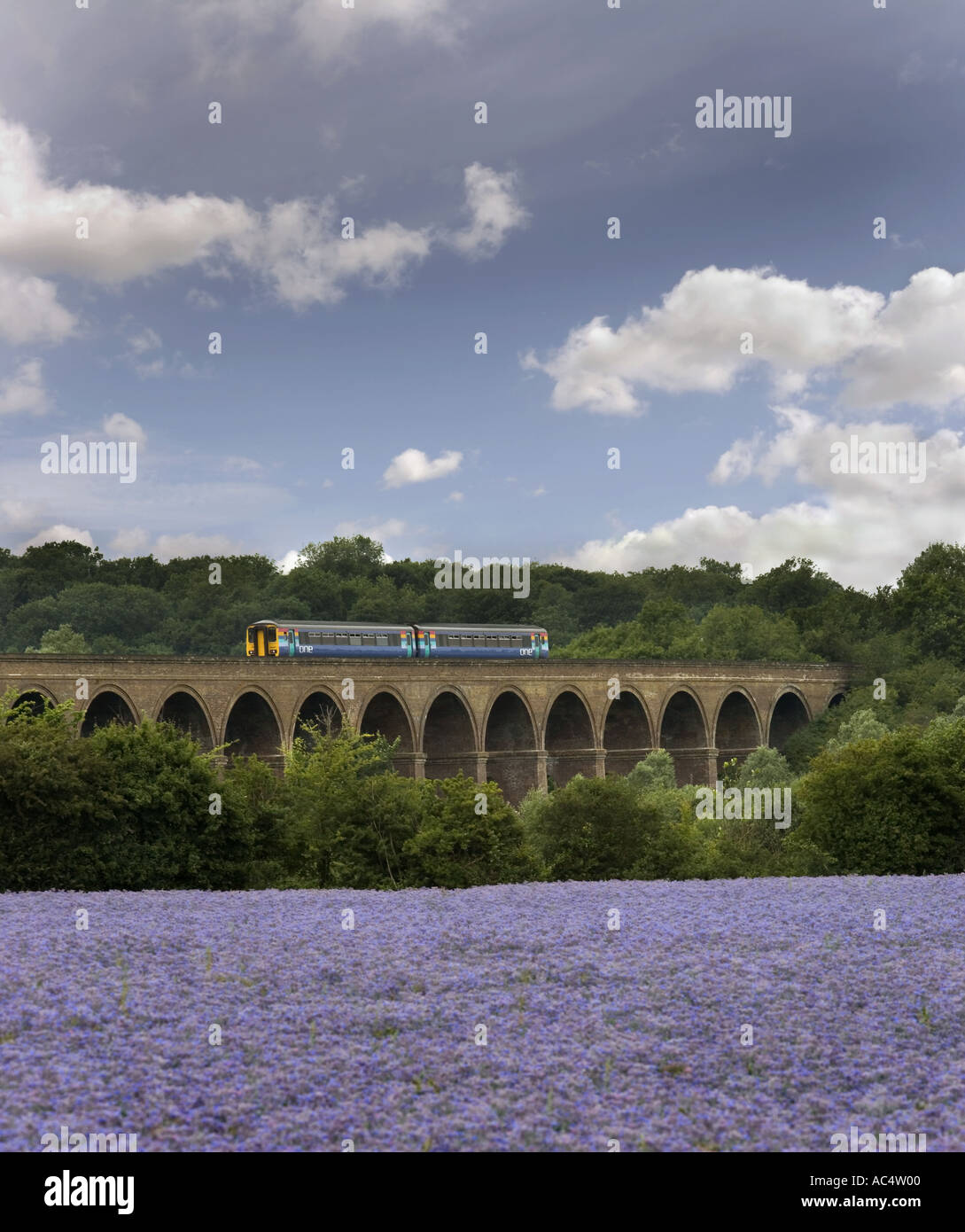 A train owned by ONE crossing the Chappel Viaduct in Essex In the ...