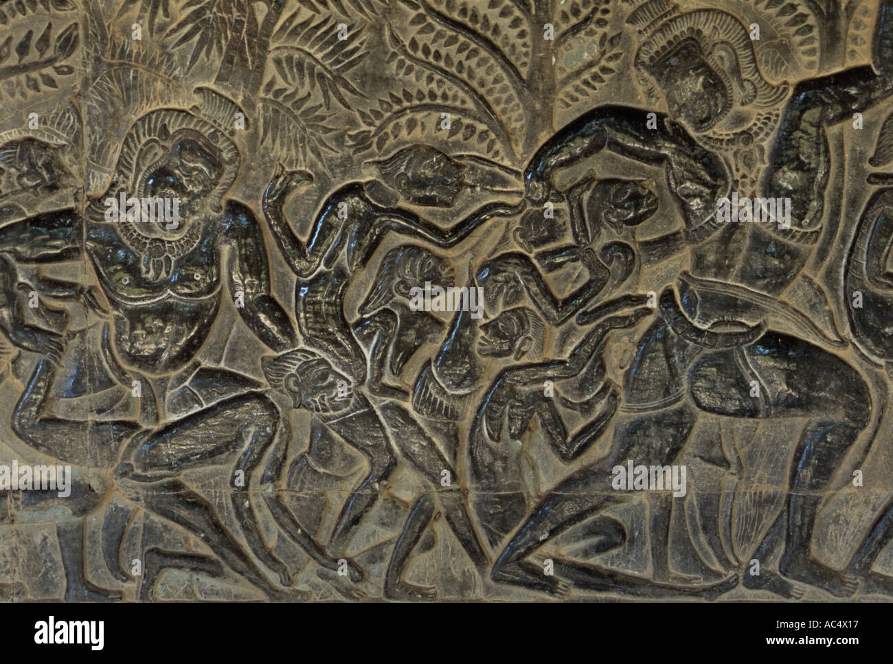 North Gallery Gods and Demons Bas Relief Angkor Wat Cambodia Stock ...