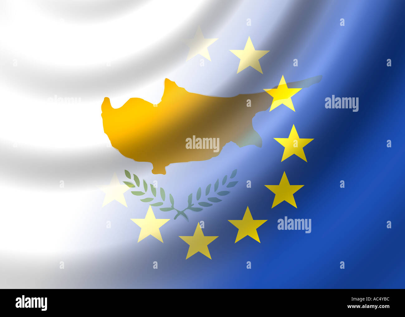 Flag of Cyprus and EU European Union Stock Photo - Alamy