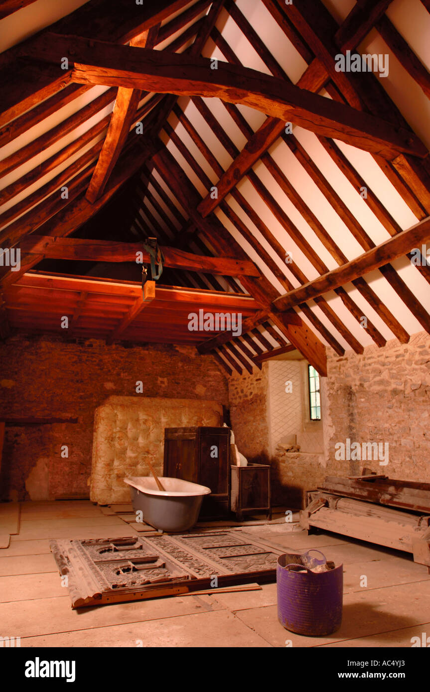 A SEVENTEENTH CENTURY VAULTED ROOF WITH PRINCIPAL RAFTER BUTTS WITH ...