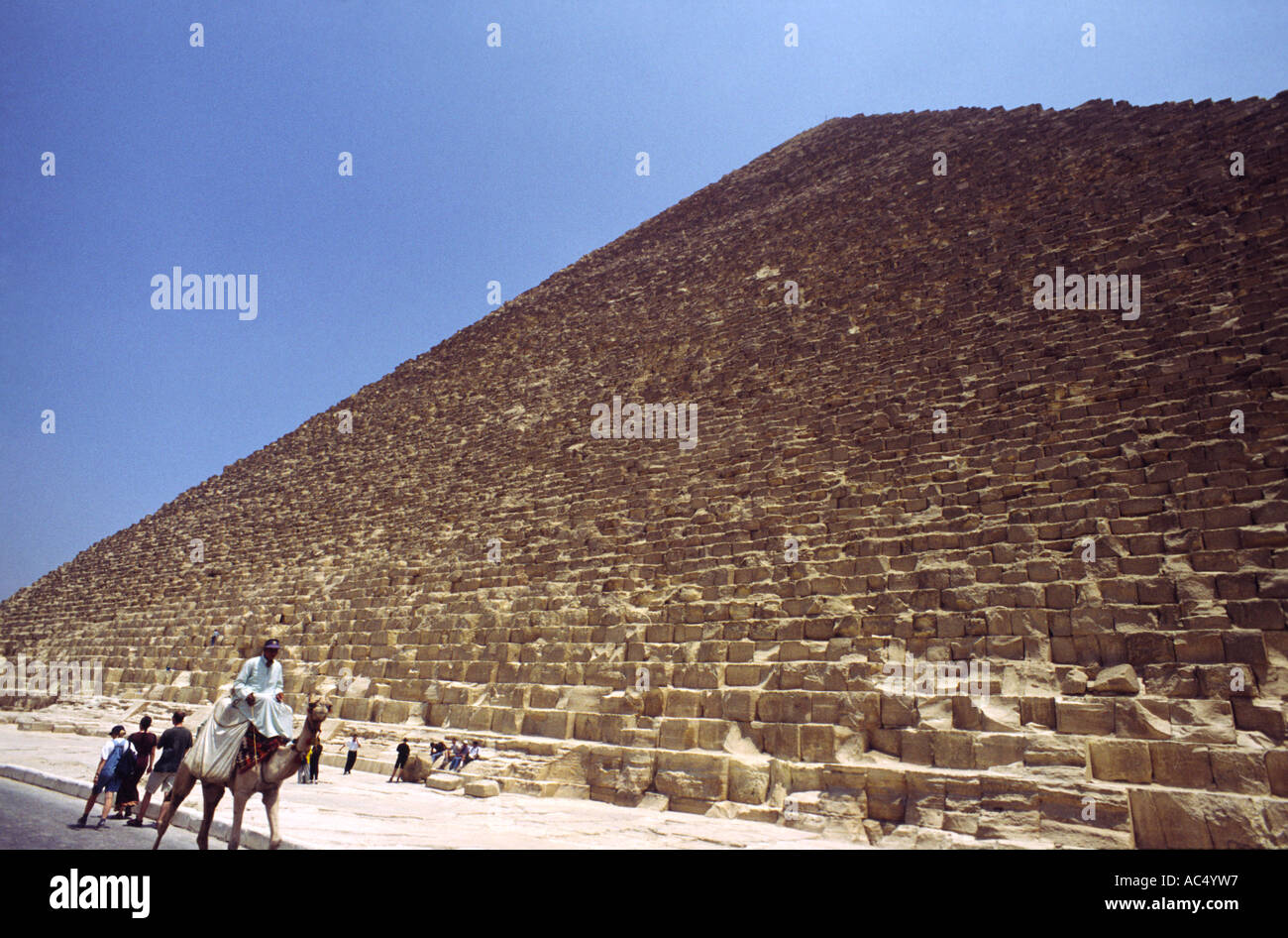 People are small compared to Cheops pyramid cairo Egypt Stock Photo - Alamy