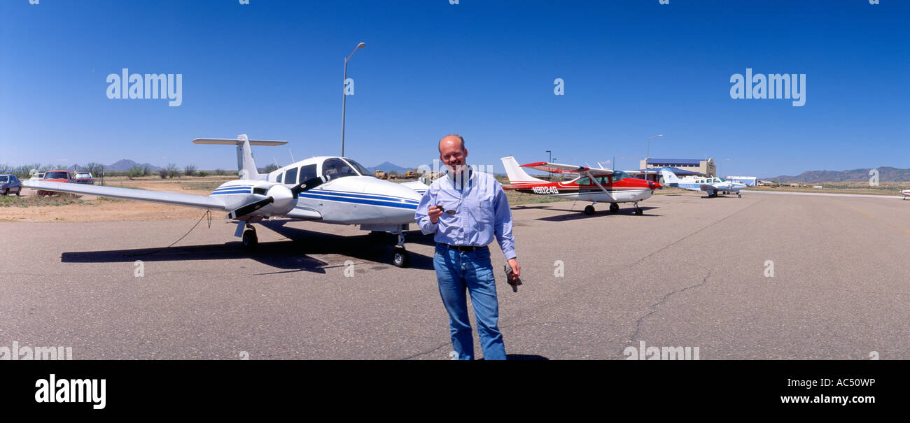 Pilot training for his Commercial Multi Engine Airplane rating Stock ...