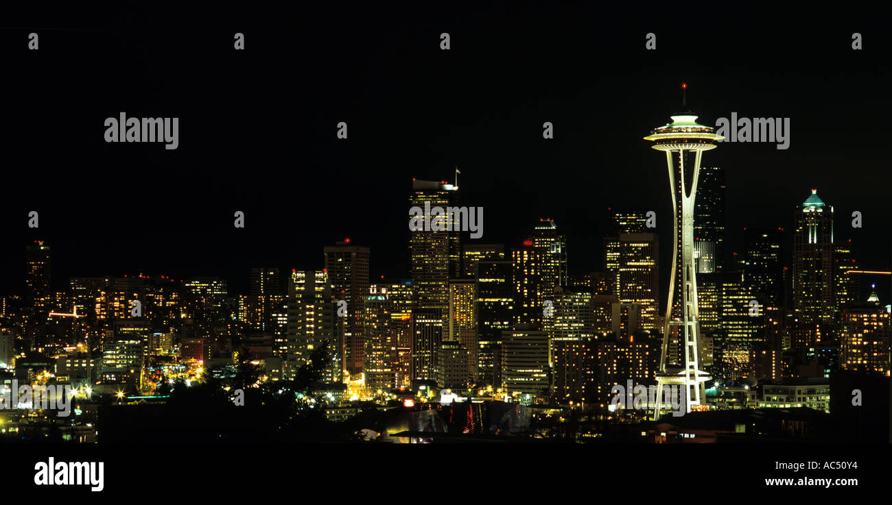 Seattle cityscape night washington hi-res stock photography and images ...