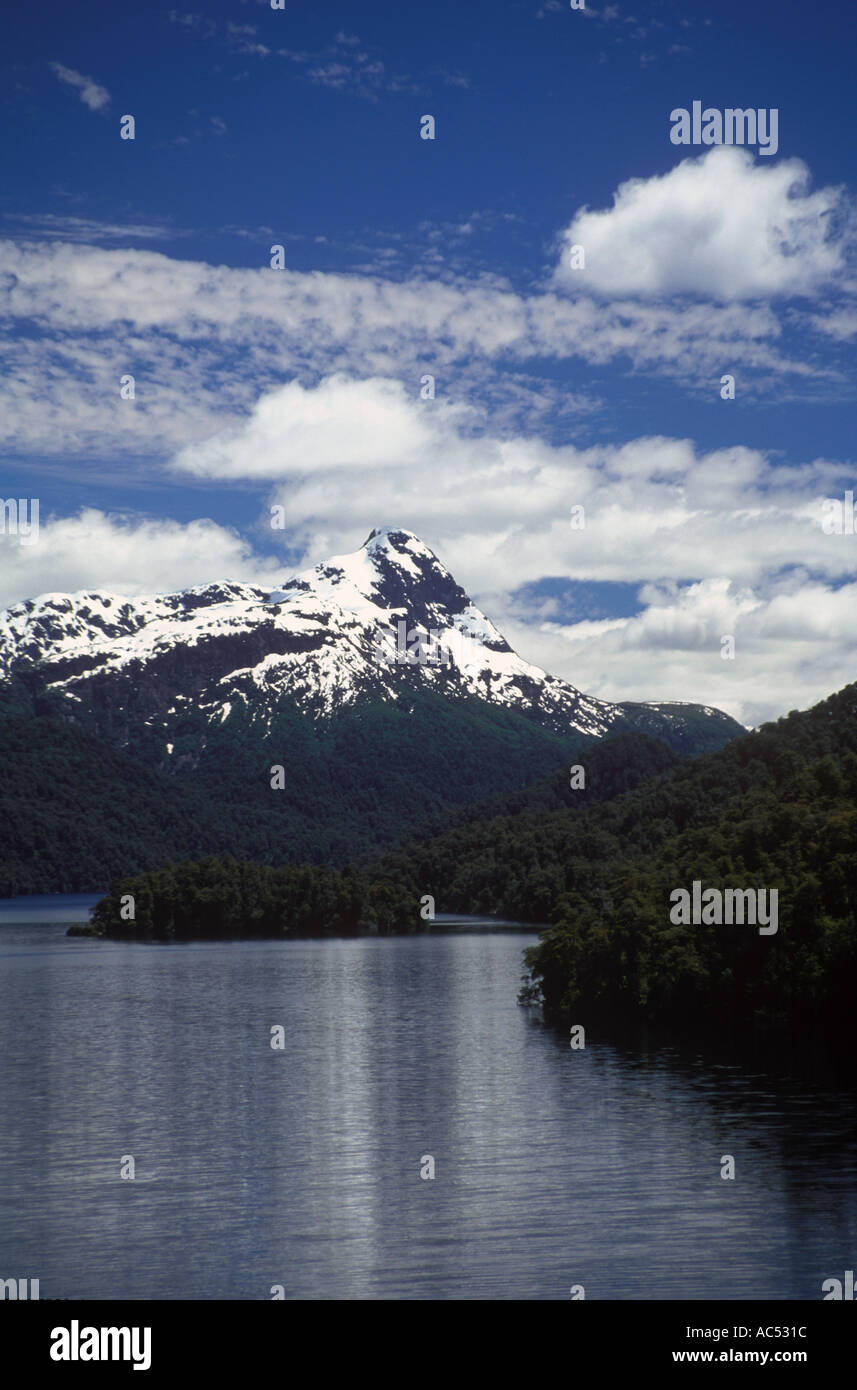 ESPEJO LAKE and the ANDES MOUNTAINS along the SEVEN LAKES DRIVE LAKE ...