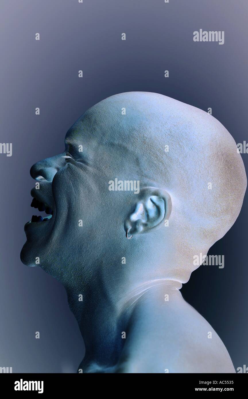 face grief head sad side Stock Photo - Alamy