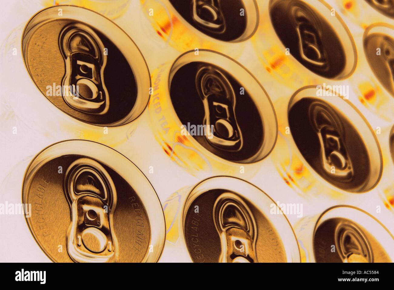 Backdrop cans ringpull row Scenery Scenery stack Stock Photo - Alamy