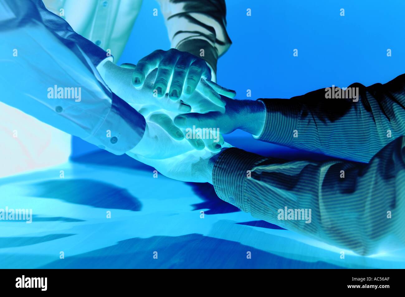 agree Business handshake meeting three way work working Stock Photo - Alamy