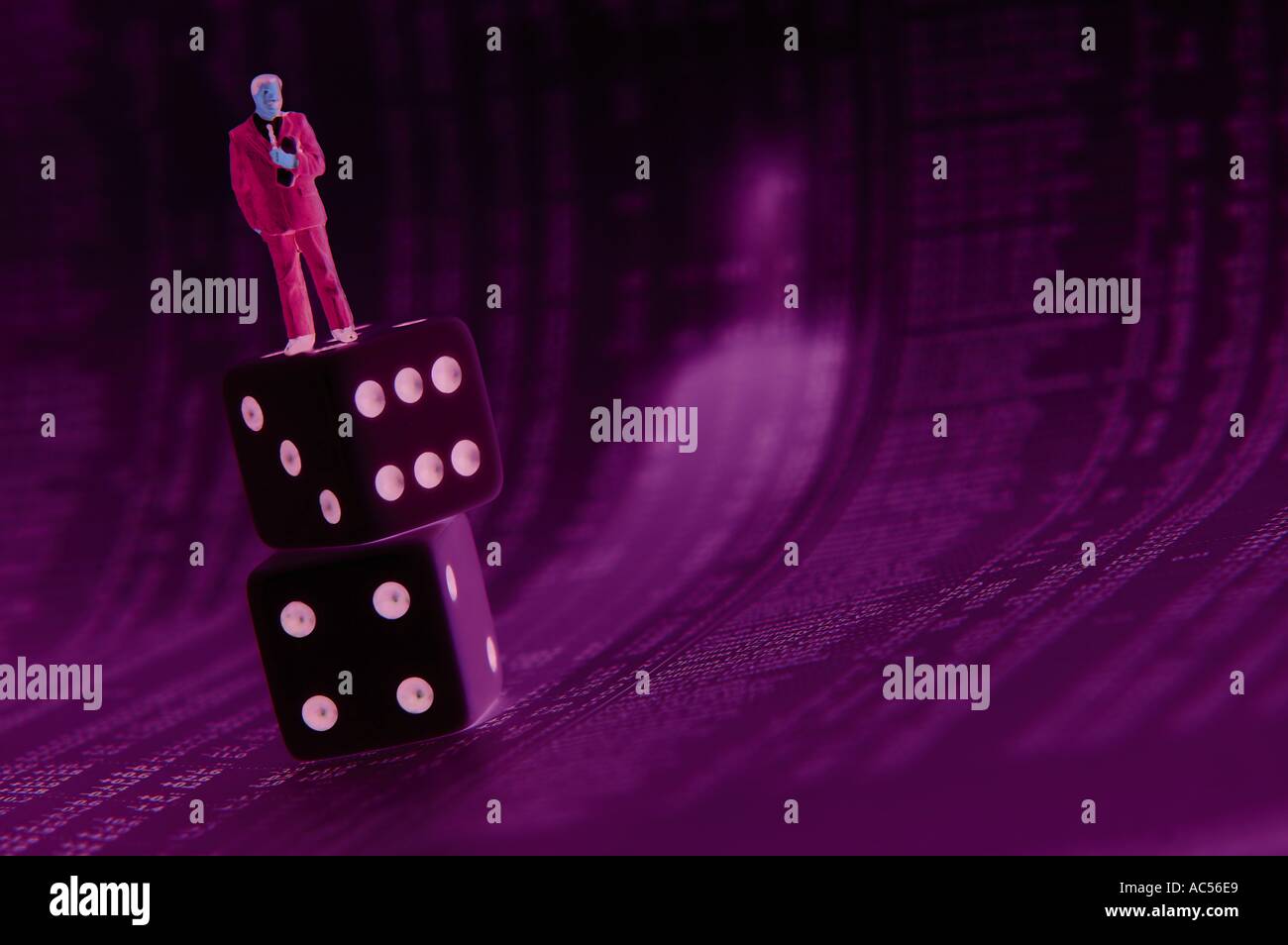 Business dice figure financial man stacked work working person people ...