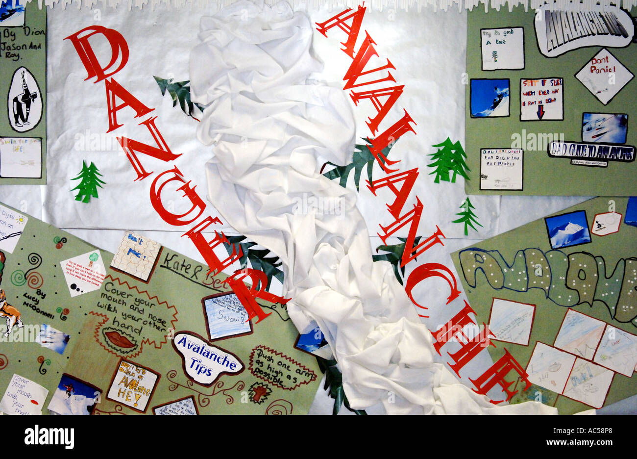 danger avalanche geography wall work study school art display work ...