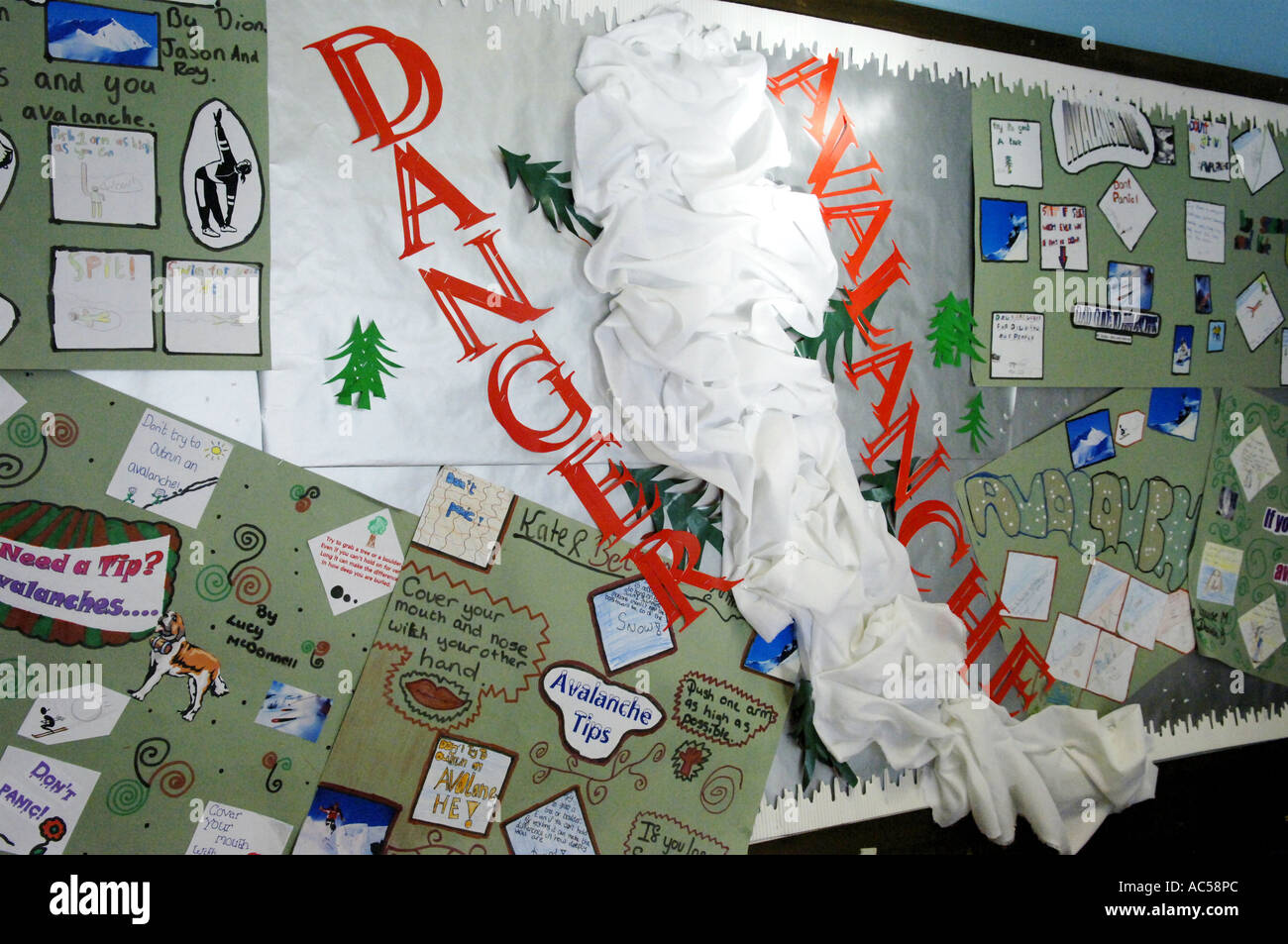 danger avalanche geography wall work study school art display work ...