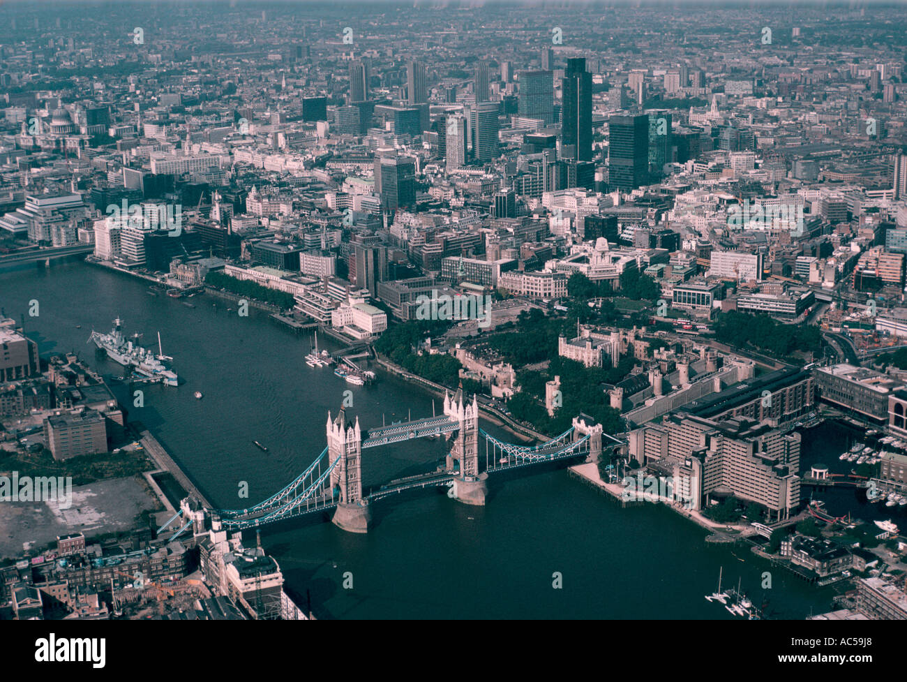 Aerial View Of Tower Bridge London High Resolution Stock Photography ...