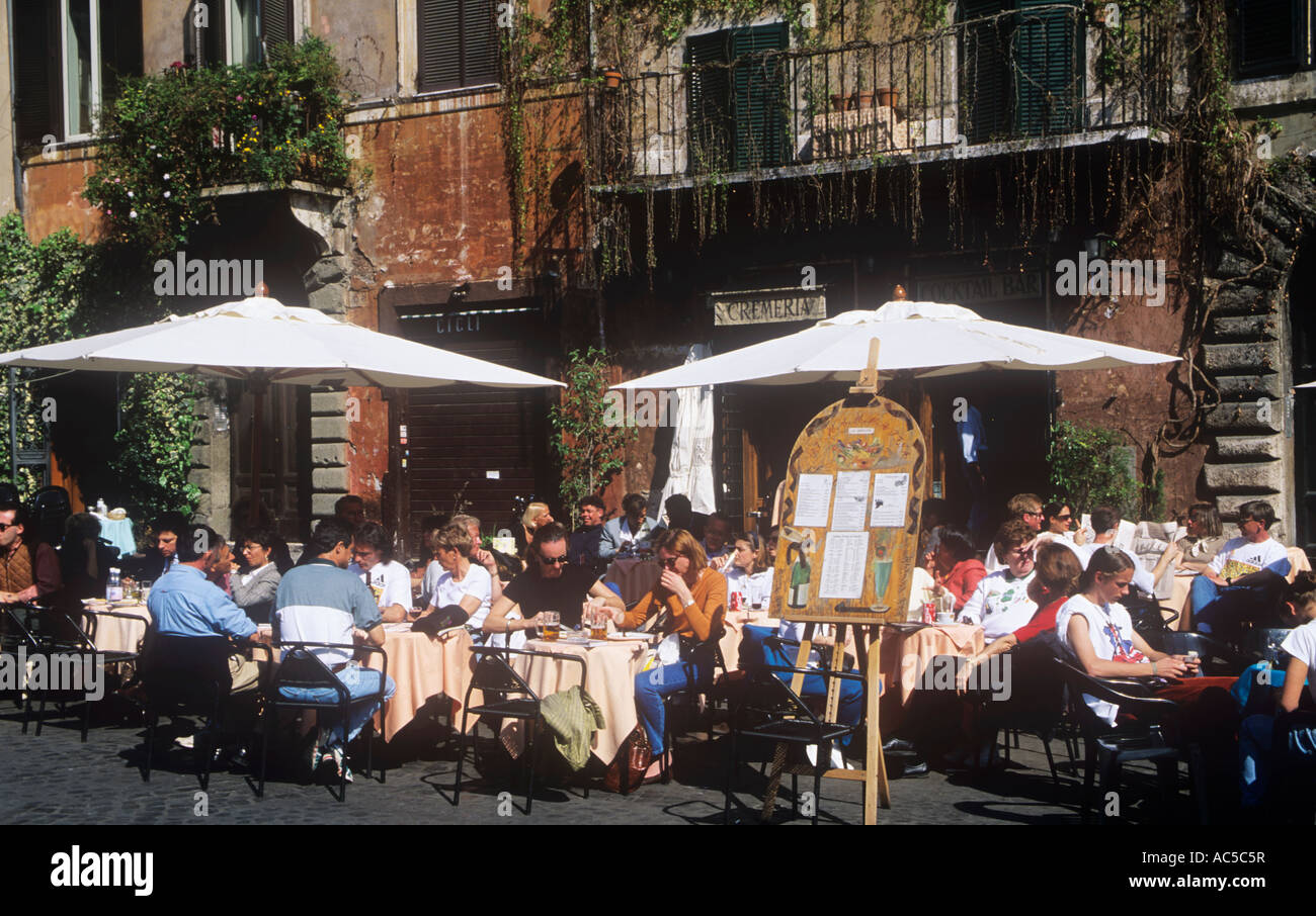 Piazza Navona Restaurant, Rome, Lazio, Italy Stock Photo - Alamy