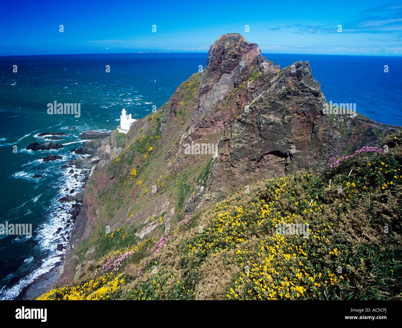 Hartland Point Peninsular and Lighthouse, North Devon, UK Stock Photo ...