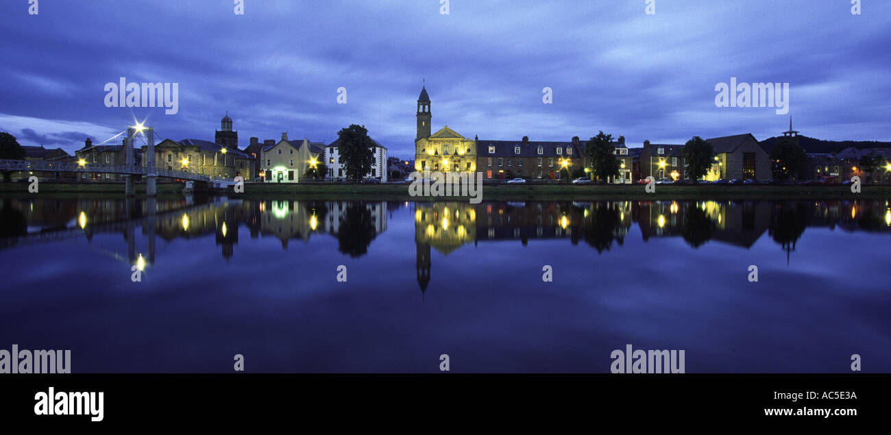 over River Ness Inverness evening sunset early reflection in water dusk ...
