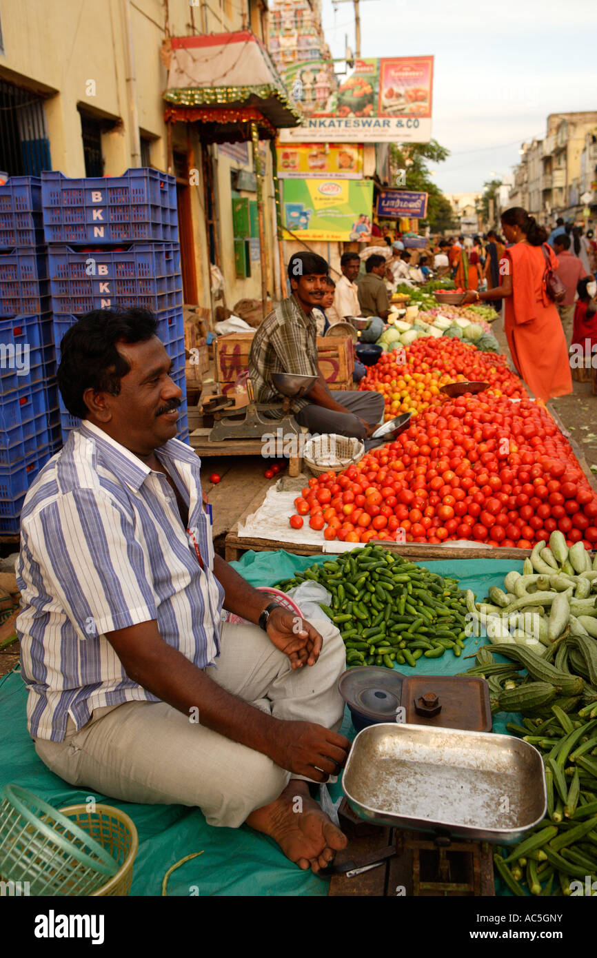 Street Vendor Kabaleeshwarar Temple Market Chennai Madras Tamil Nadu ...