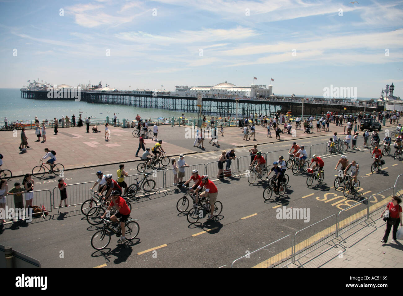 sponsored riders on Brighton promenade at finish of BHF London to ...