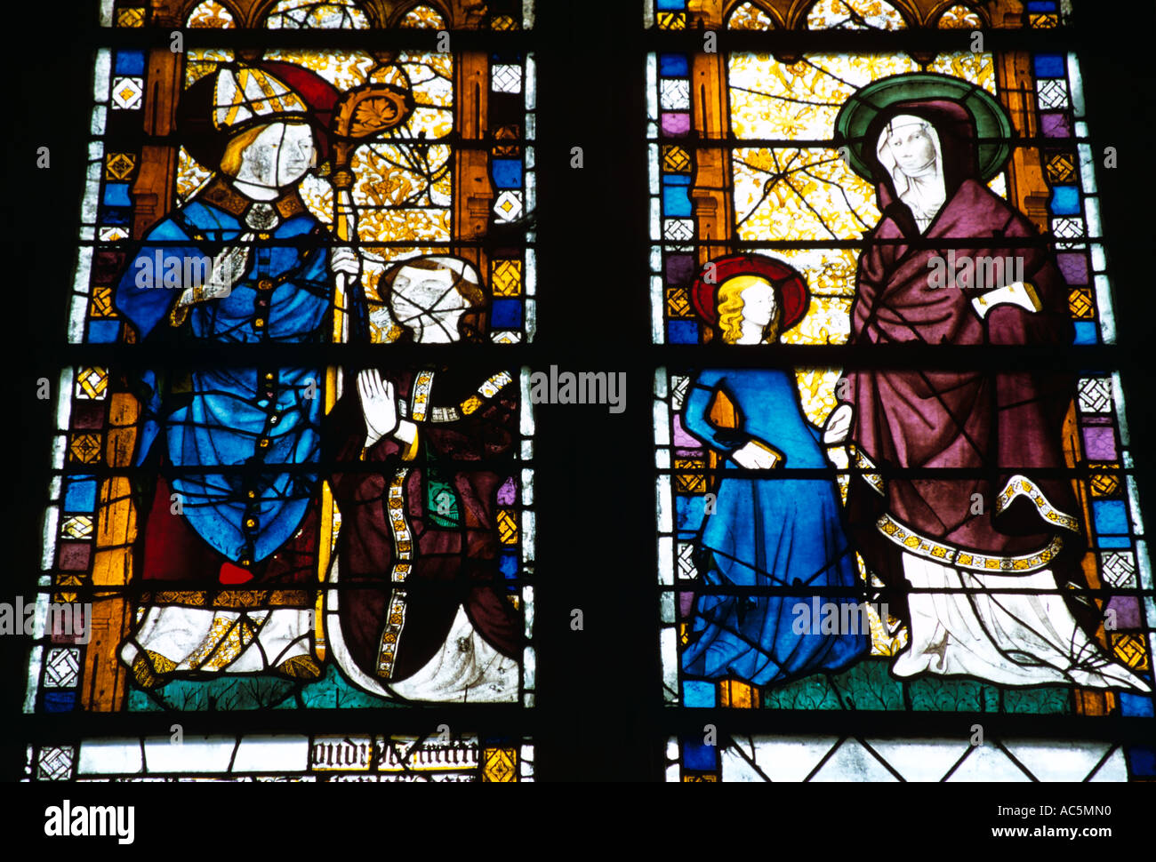 Notre Dame de Sees Cathedral, Sees, Normandy, France. Stained glass ...