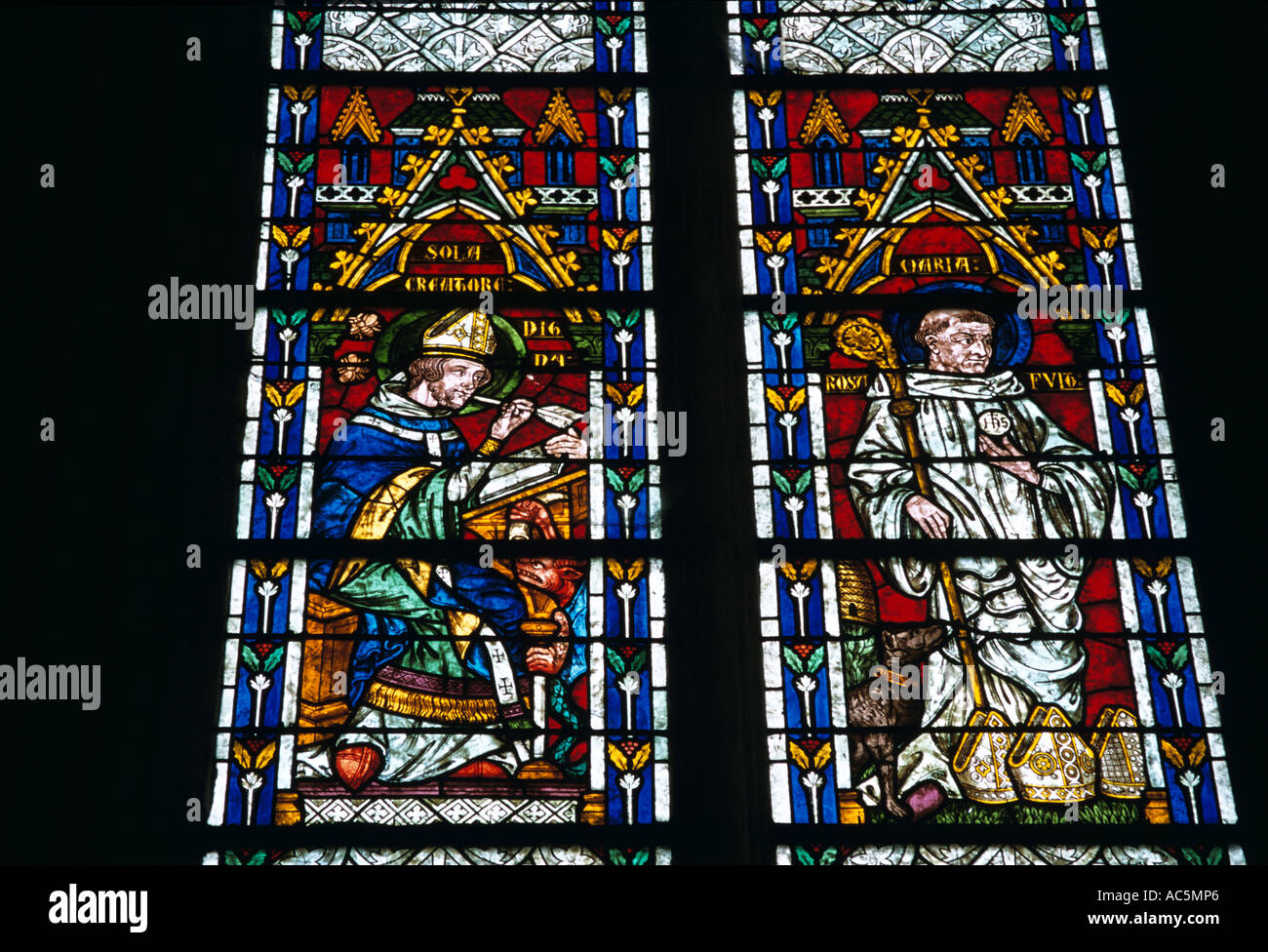 Notre Dame de Sees Cathedral, Sees, Normandy, France. Stained glass ...