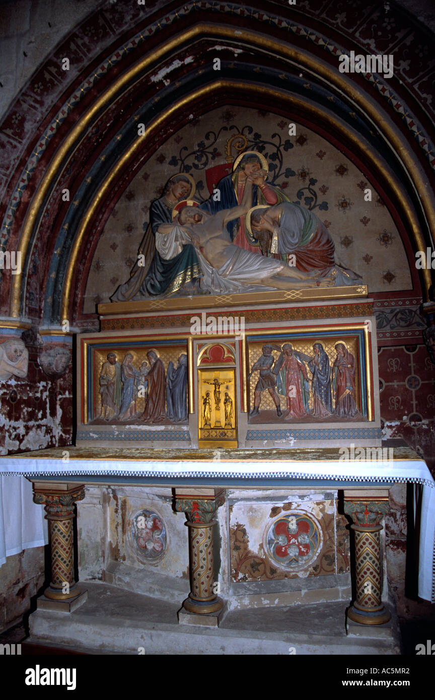 Notre Dame de Sees Cathedral, Sees, Normandy, France. Ornate coloured ...