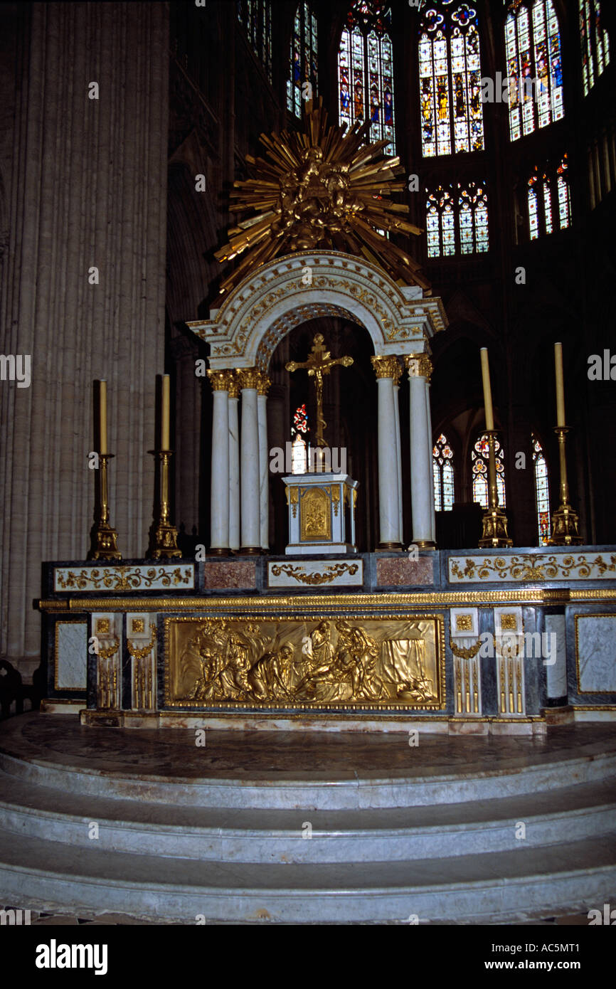 Notre Dame de Sees Cathedral, Sees, Normandy, France. Main altar Stock ...