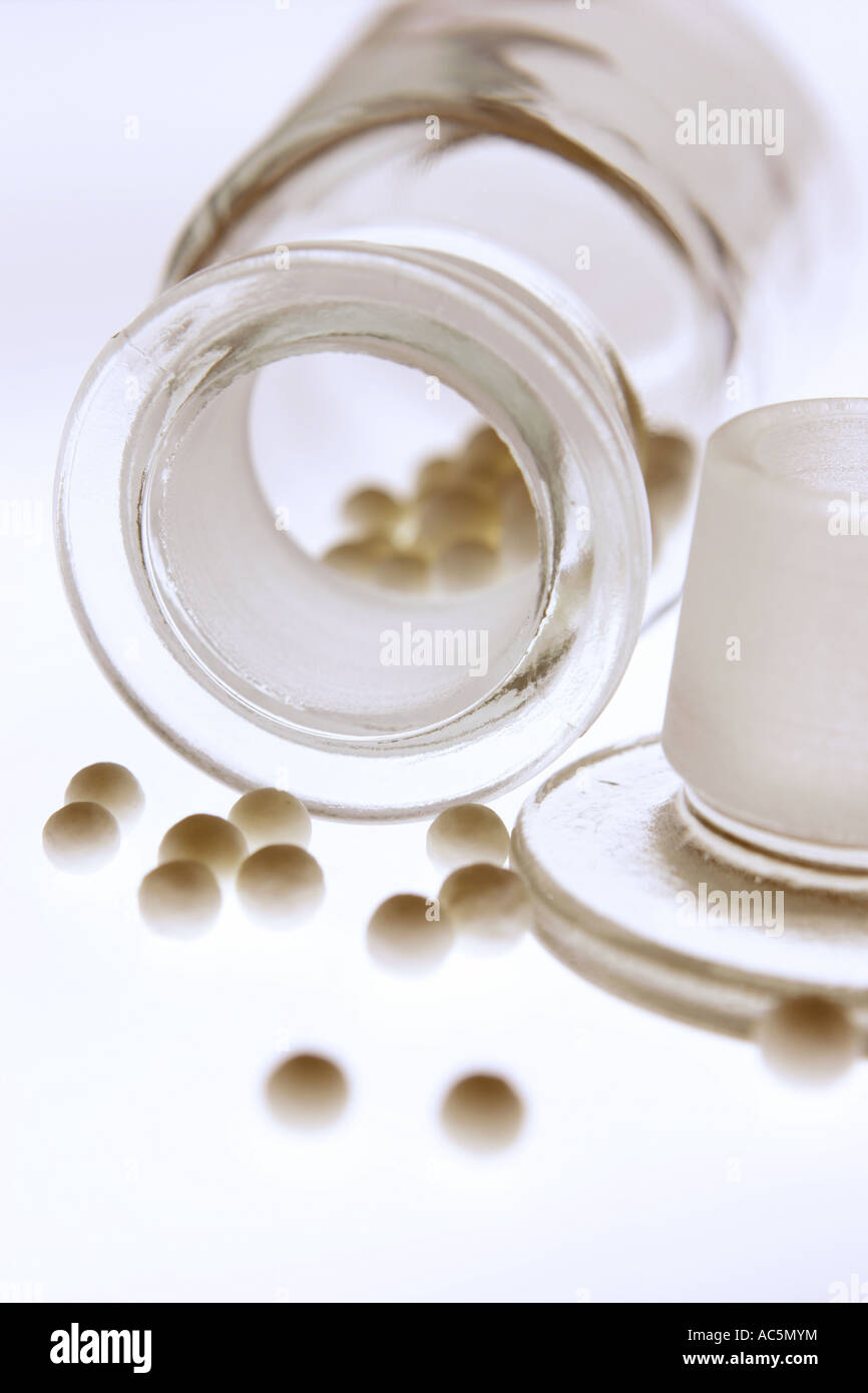 Homeopathic pills in bottle Stock Photo - Alamy