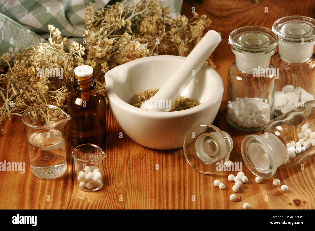 Still life of homeopathic drugs Stock Photo - Alamy