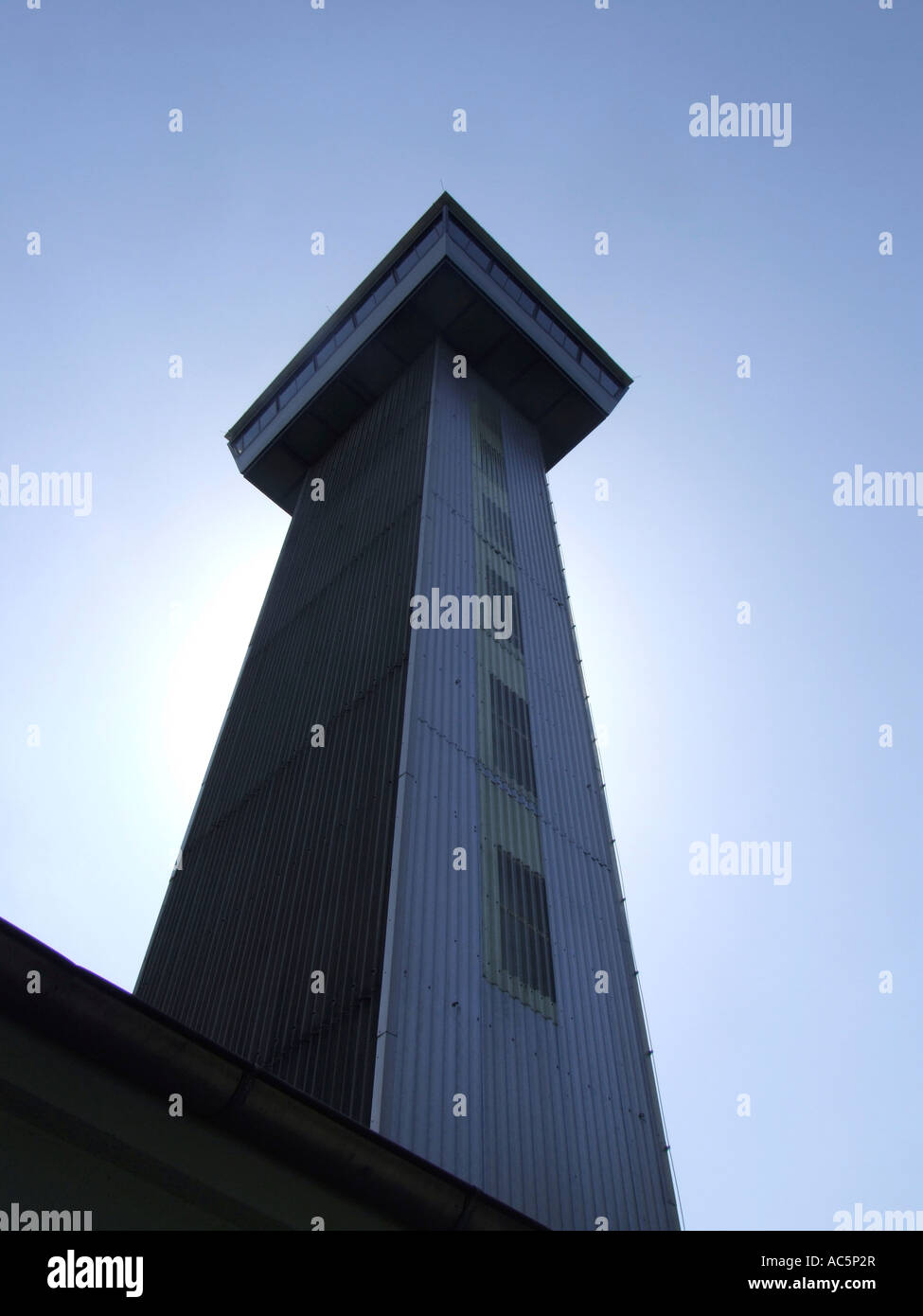 Building exterior observation tower low angle view Stock Photo - Alamy