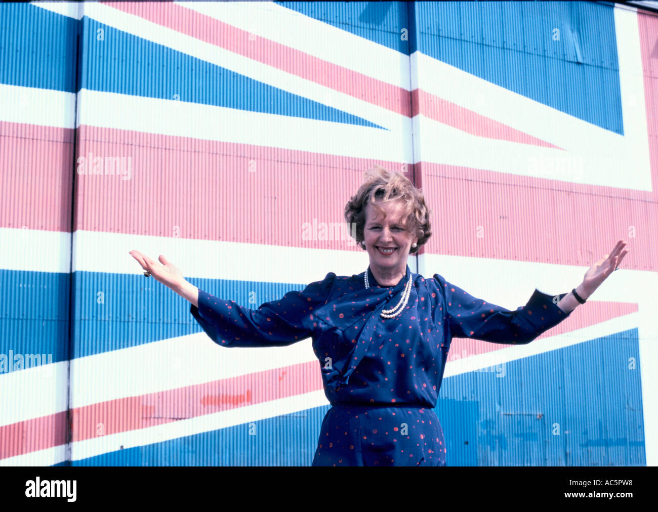Thatcher 1983 union jack hi-res stock photography and images - Alamy