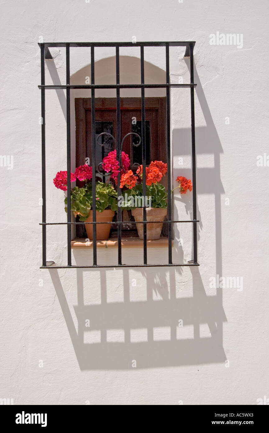 detail of window on the andalusian house costa del sol spain Stock ...