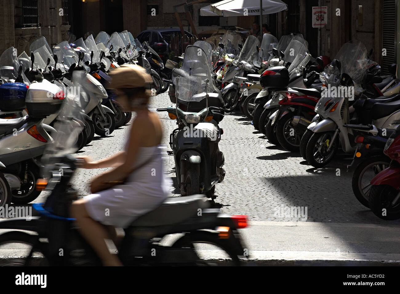 Scooters Rome Italy Italy Adult Adults Only Caucasian City Street Day ...