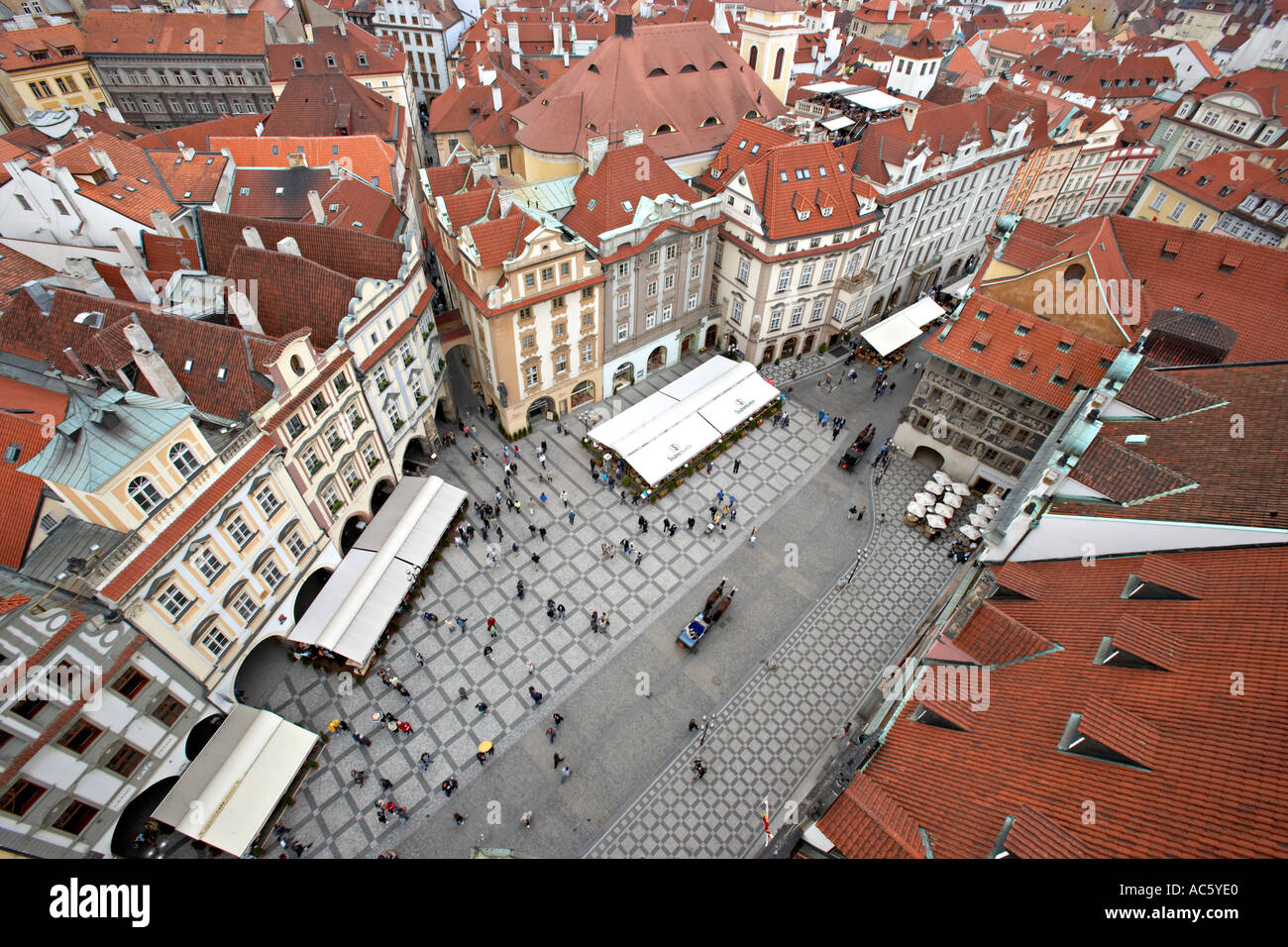 Prague old town square photographed from Above Czeck Republic Prague ...