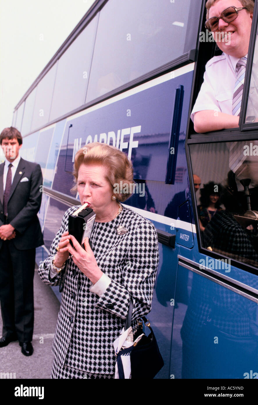 Dancing with the then tory leader margaret thatcher hi-res stock ...