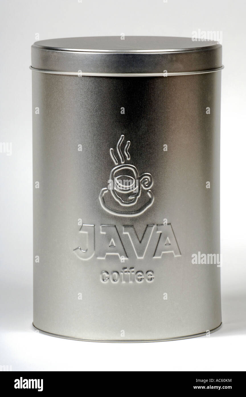 Tin of Java coffee Stock Photo - Alamy