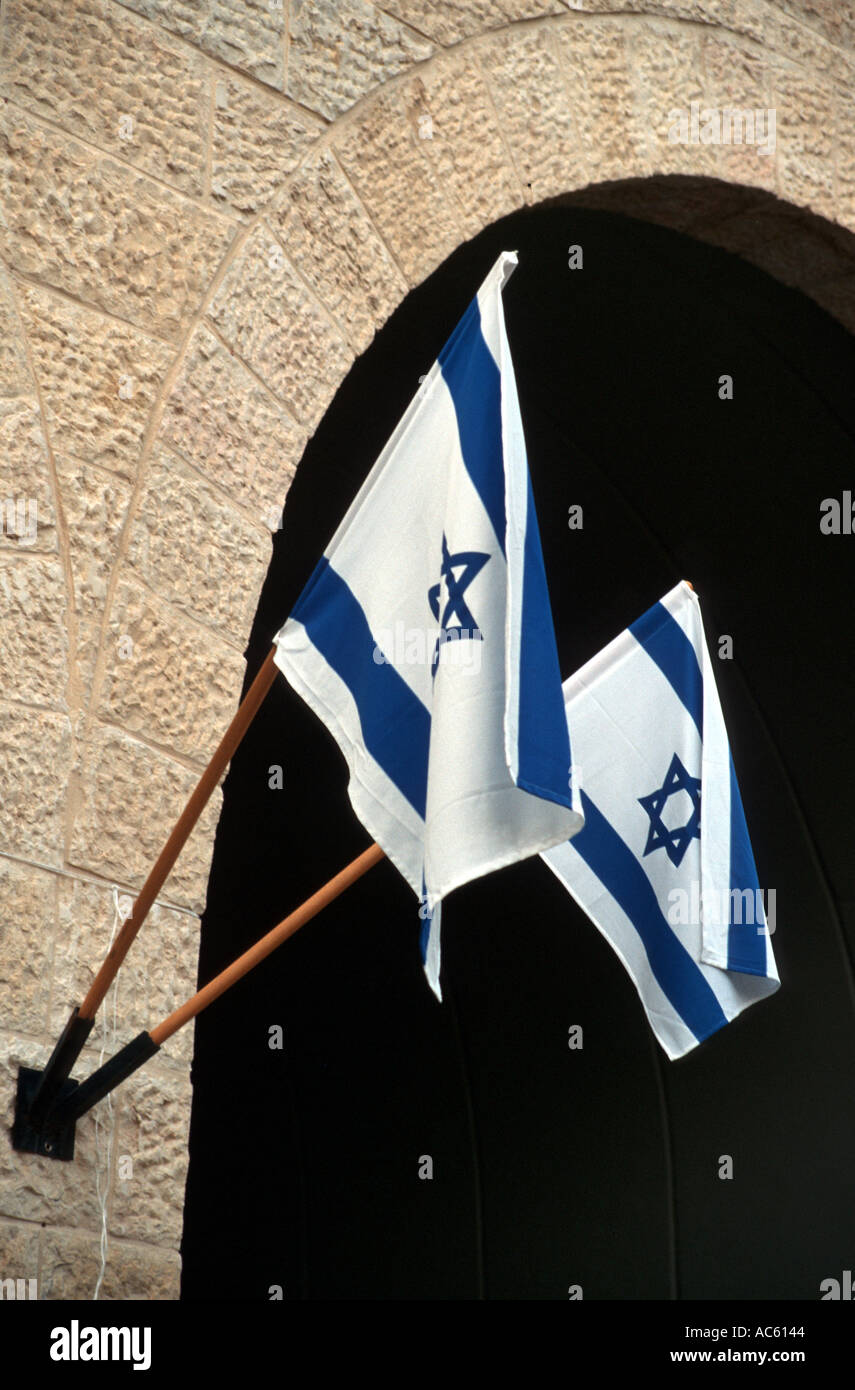 Israeli flags in Jerusalem Israel Stock Photo - Alamy