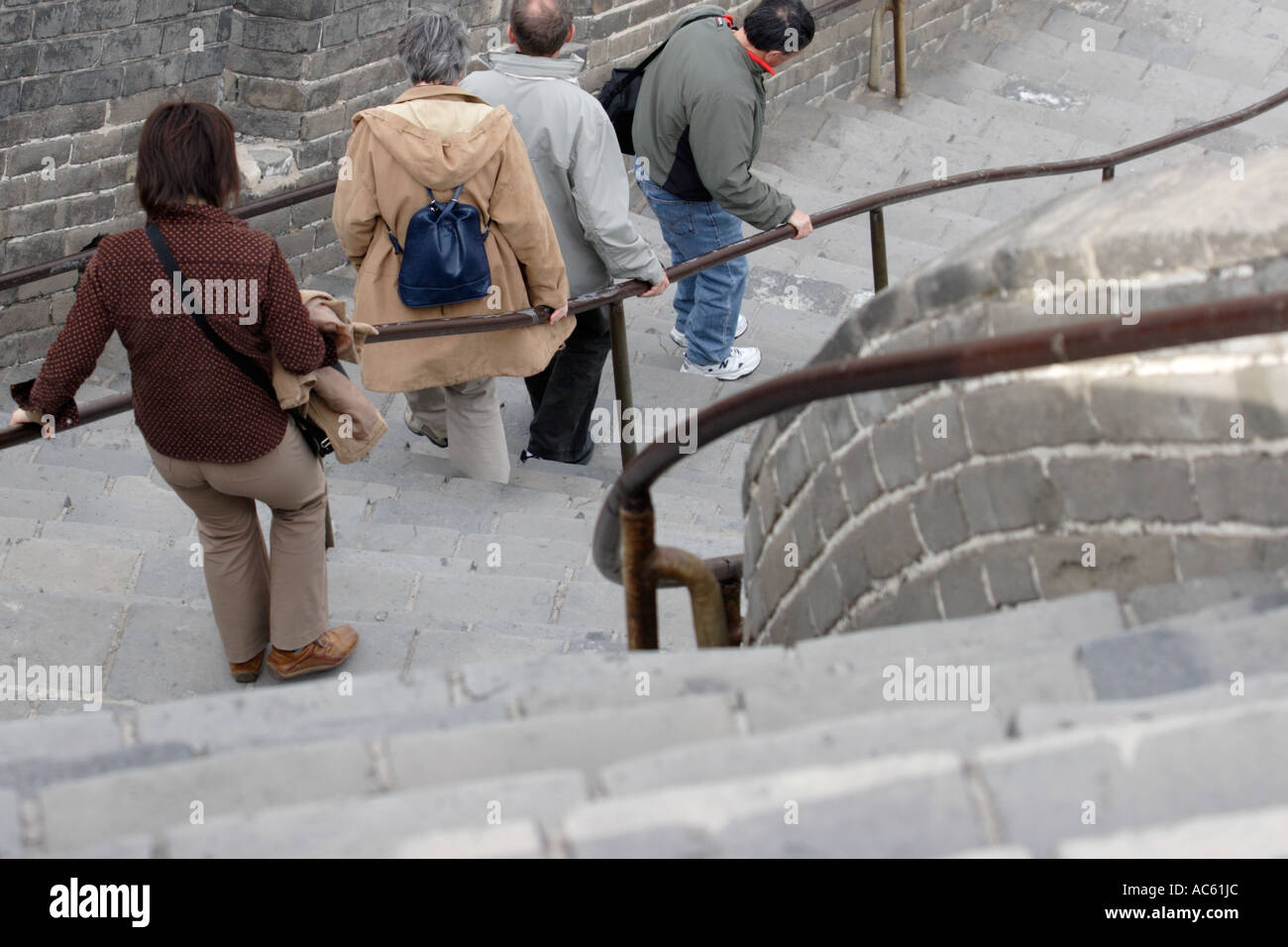 Steep steps on Great Wall of China Stock Photo - Alamy