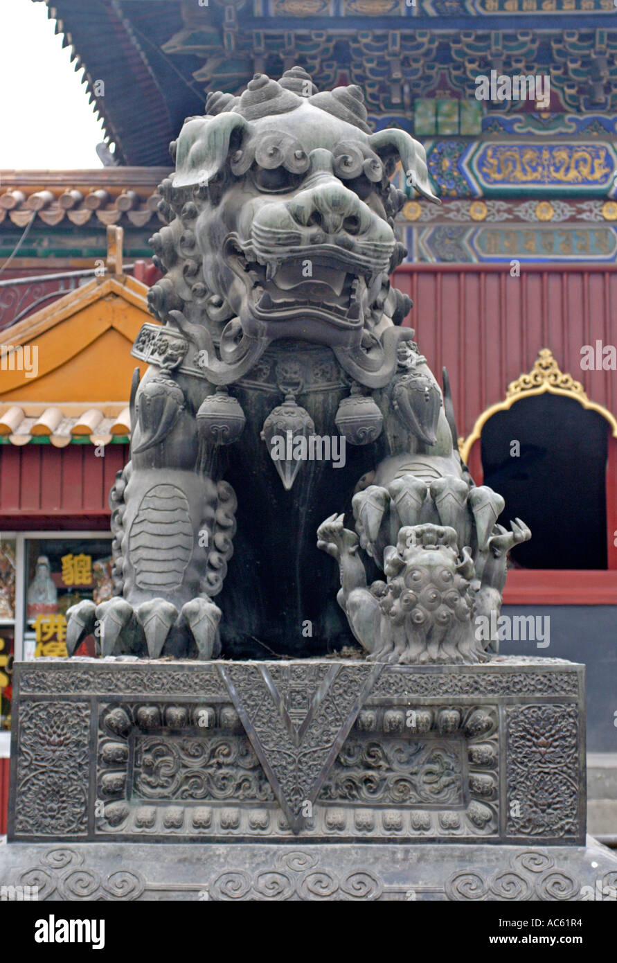 Lion Statue Outside Temple