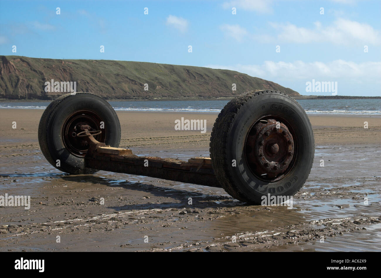 Coble Launching Cradle on the coble landing Filey North Yorkshire ...