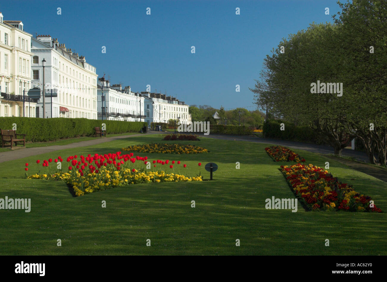 The Victorian Cresent and gardens at Filey North Yorkshire England ...