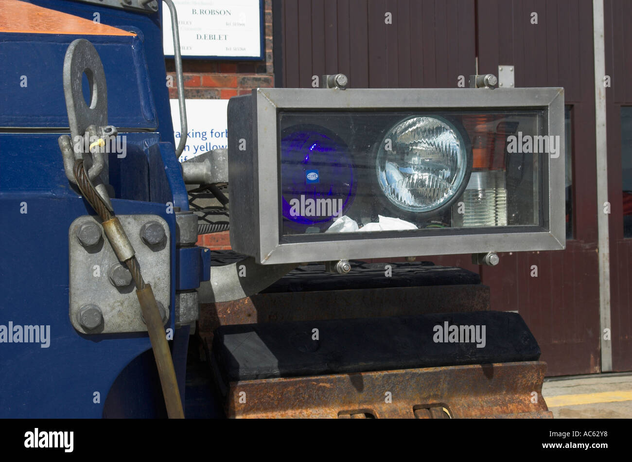 Lifeboat tractor outside the lifeboat station in Filey North Yorkshire ...
